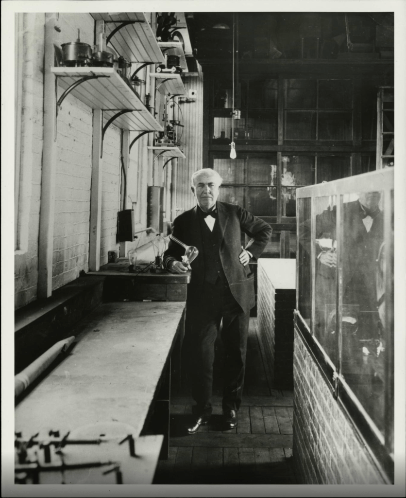 What do you notice about this photograph of Thomas Edison in his lab ...