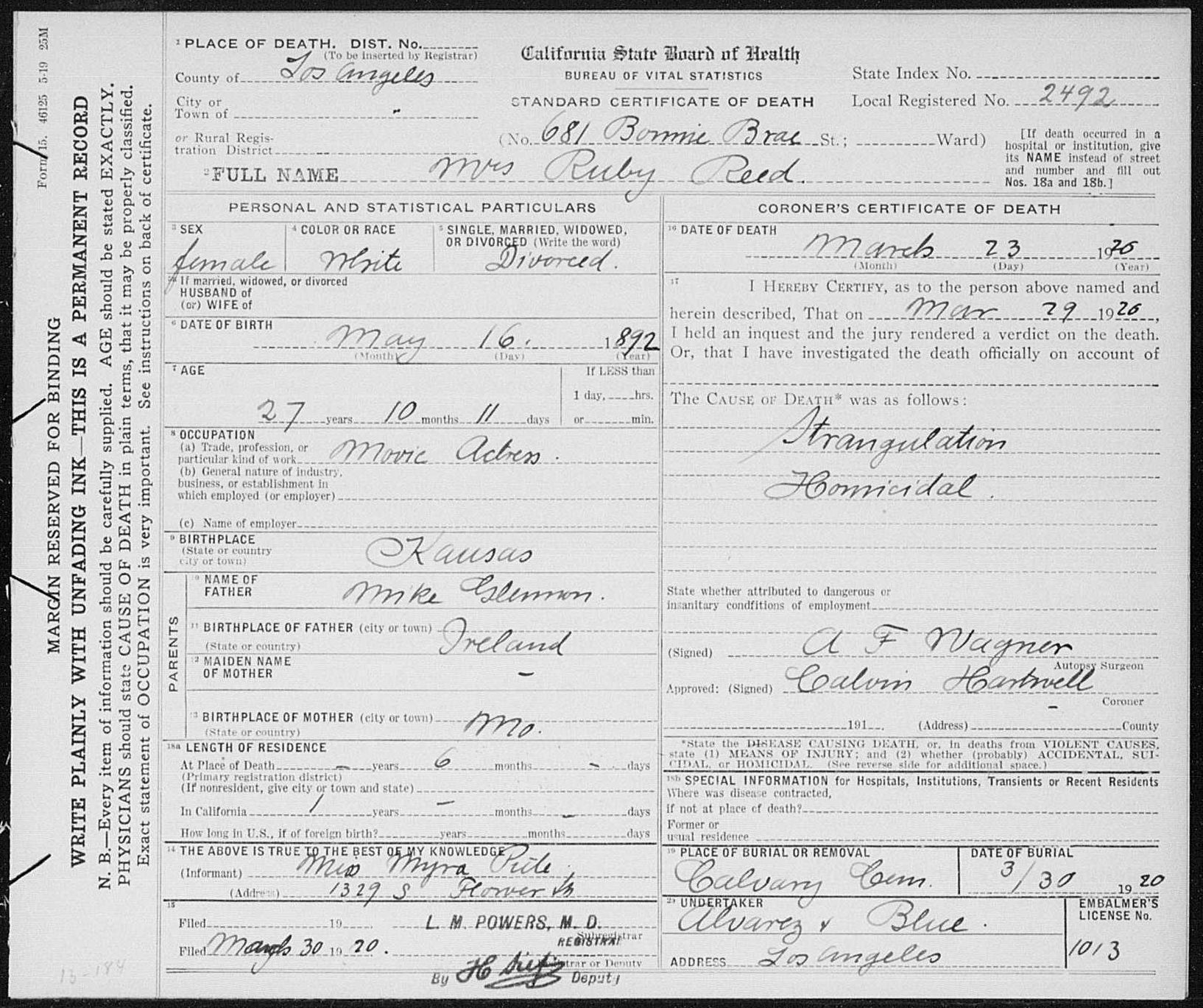 As the Phonograph Plays: The Ghastly Murder of Ruby Reed – Part 4 | old ...